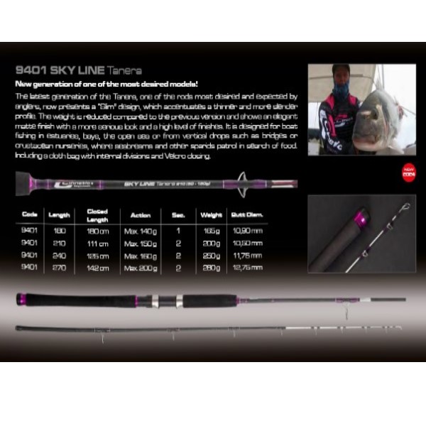 01.06.00 - JIGGING e TROLLING : Cana CINNETIC skyline TANERA 2.10MTR